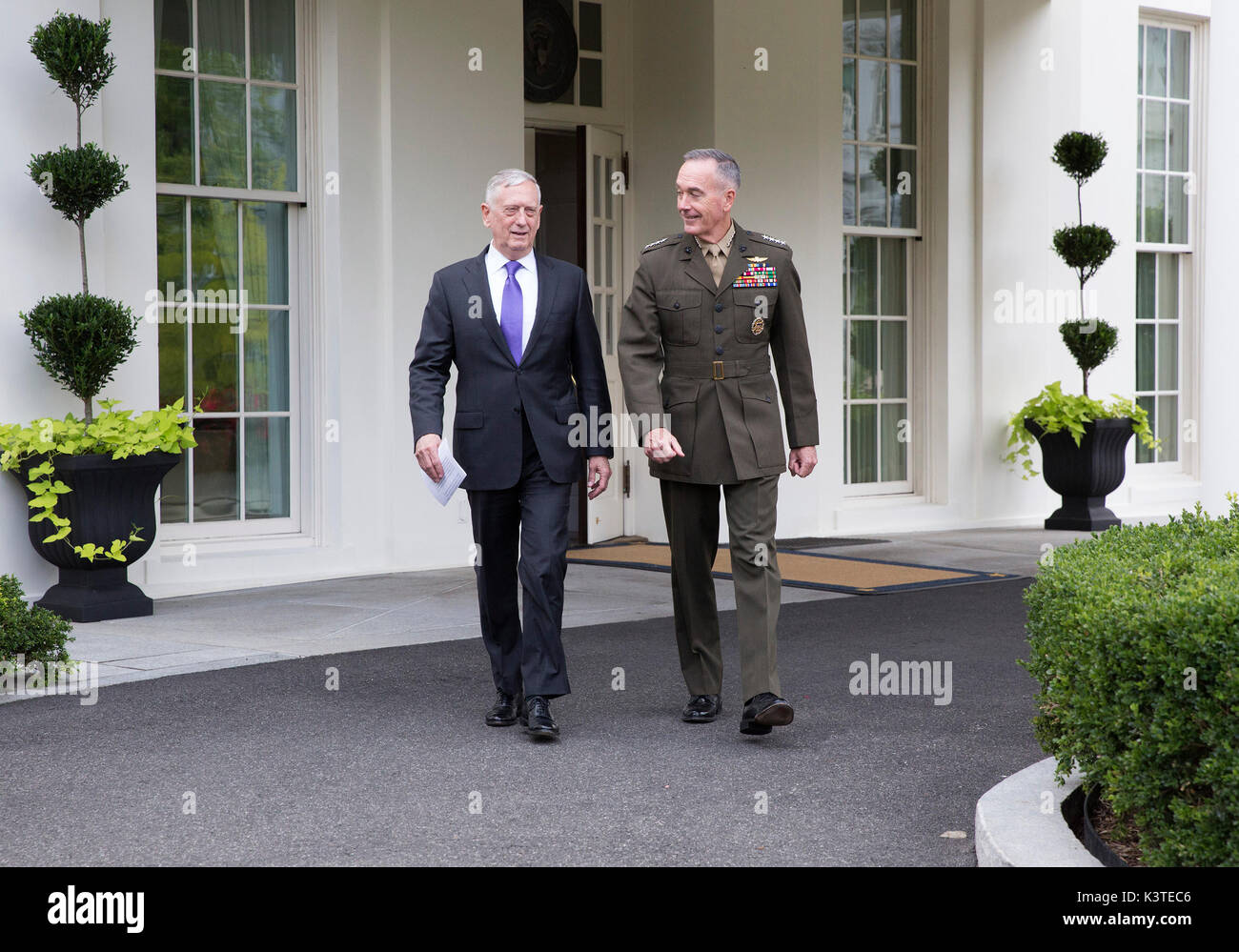 United States Secretary of Defense James Mattis (left) and the Chairman ...