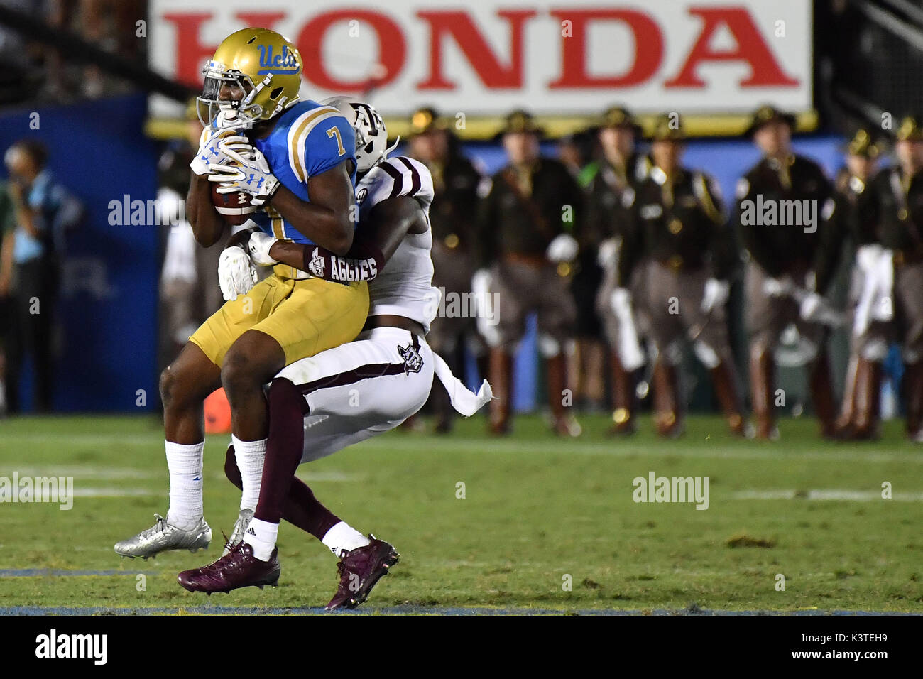 Pasadena, CA. 3rd Sep, 2017. UCLA Bruins wide receiver Darren Andrews ...