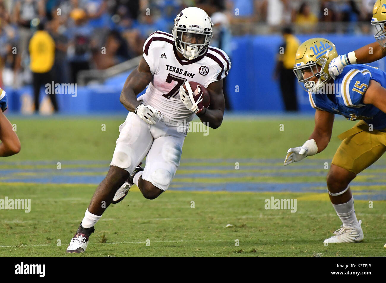 Pasadena, CA. 3rd Sep, 2017. Texas A&M Aggies running back Keith Ford ...