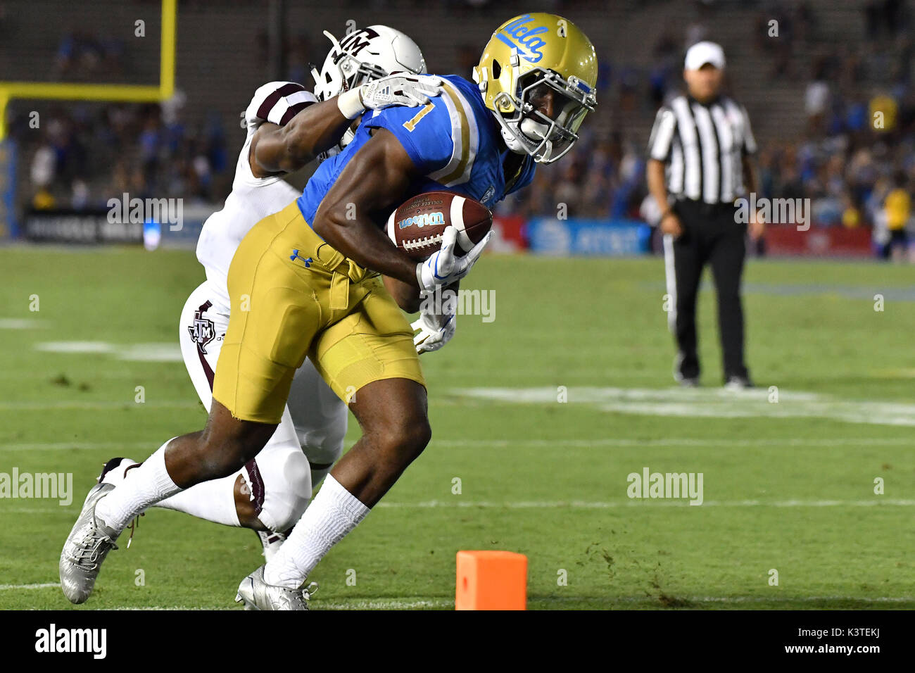 Pasadena, CA. 3rd Sep, 2017. UCLA Bruins wide receiver Darren Andrews ...