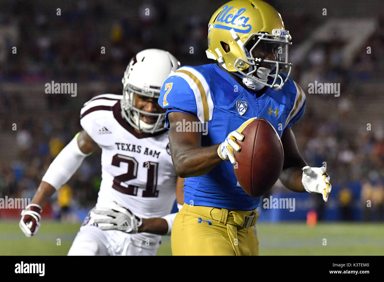 Pasadena, CA. 3rd Sep, 2017. UCLA Bruins wide receiver Darren Andrews ...