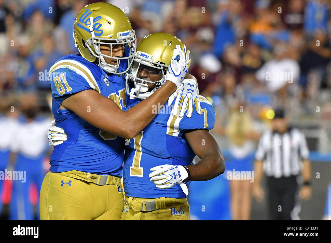 Pasadena, CA. 3rd Sep, 2017. UCLA Bruins wide receiver Darren Andrews ...