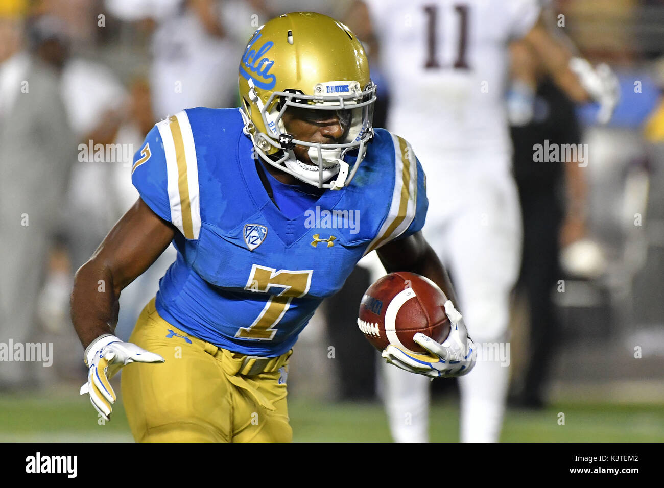 Pasadena, CA. 3rd Sep, 2017. UCLA Bruins wide receiver Darren Andrews ...