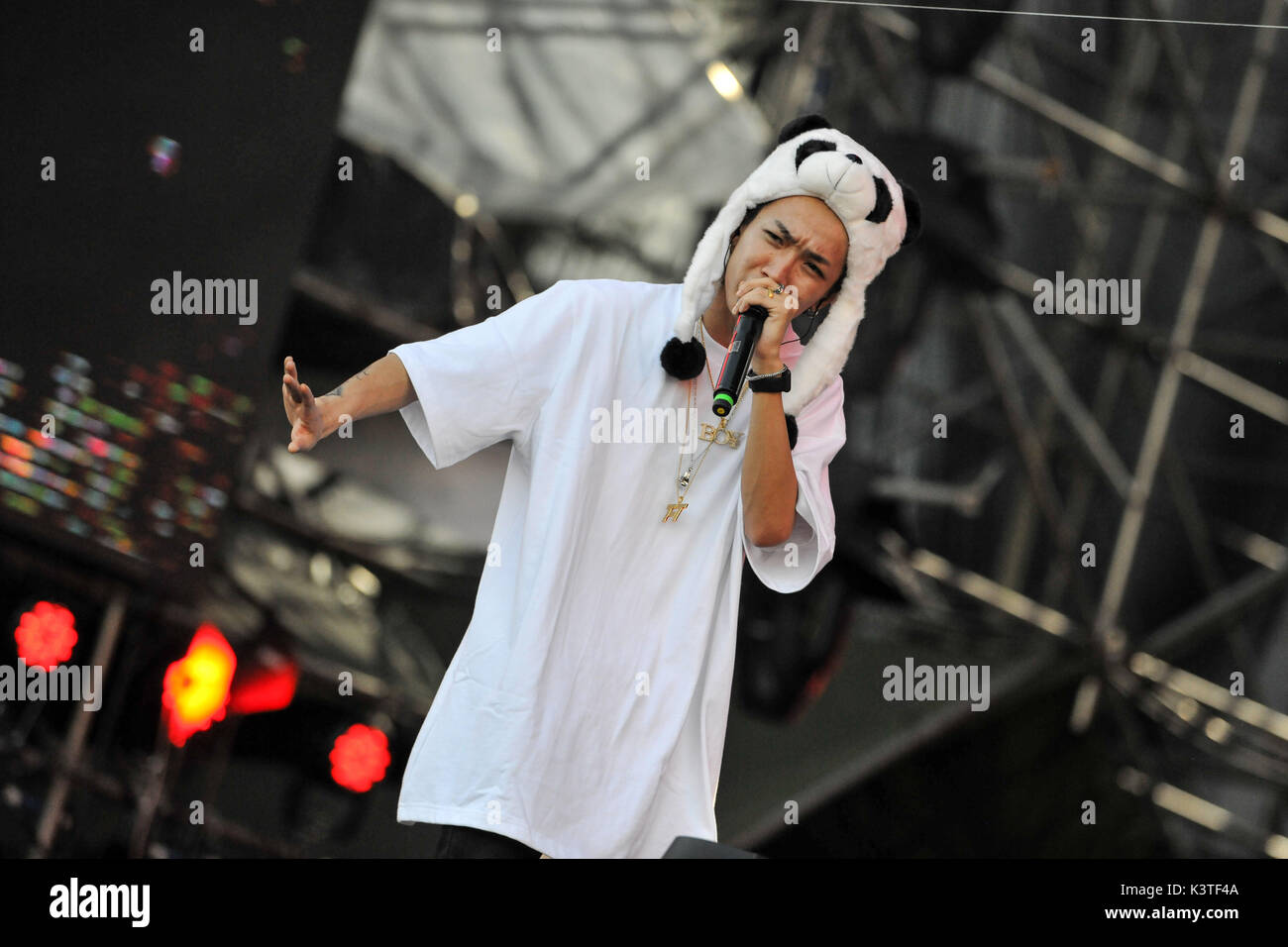 Chengdu, China's Sichuan Province. 2nd Sep, 2017. Hip-hop singer Tizzy ...