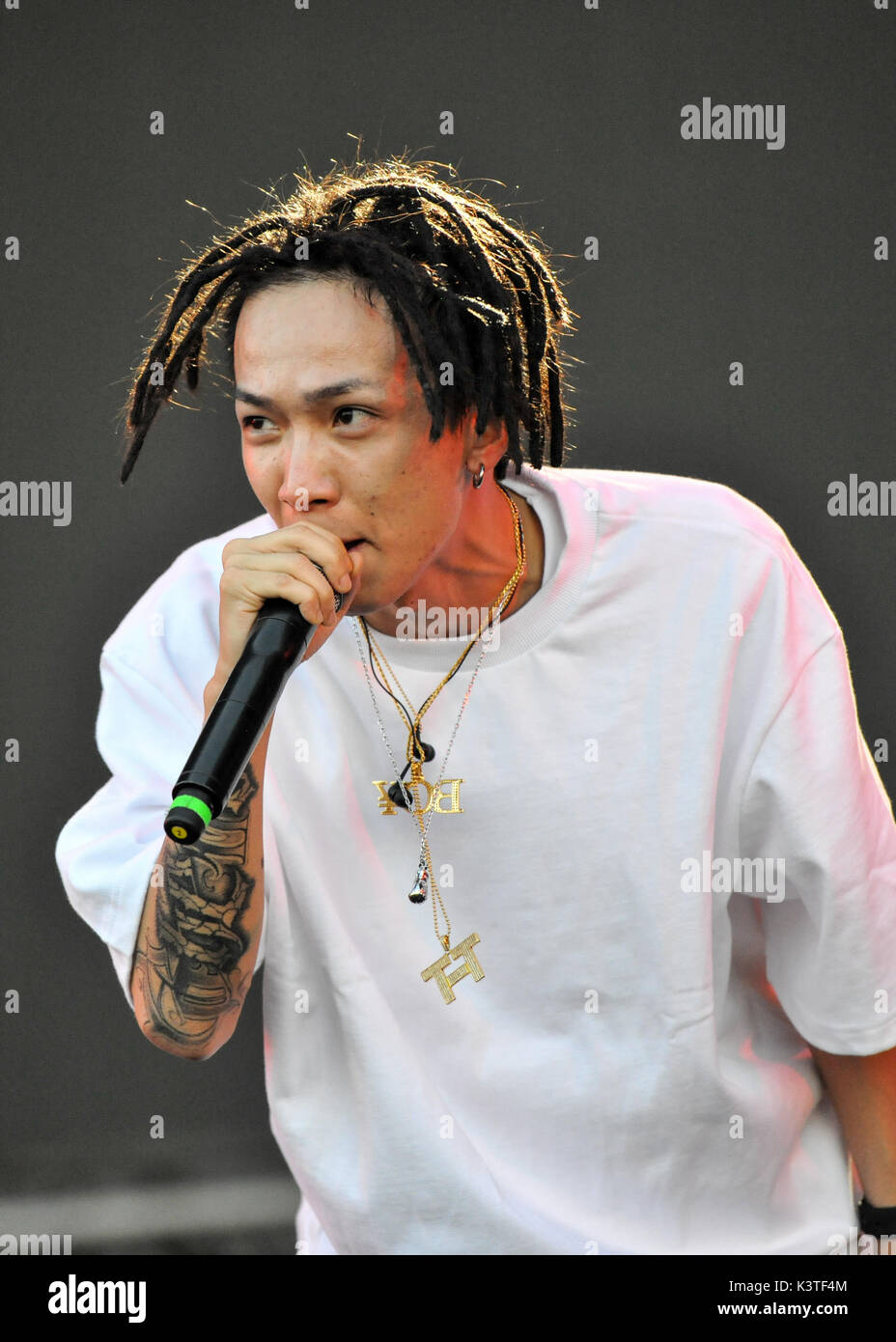 Chengdu, China's Sichuan Province. 2nd Sep, 2017. Hip-hop singer Tizzy ...