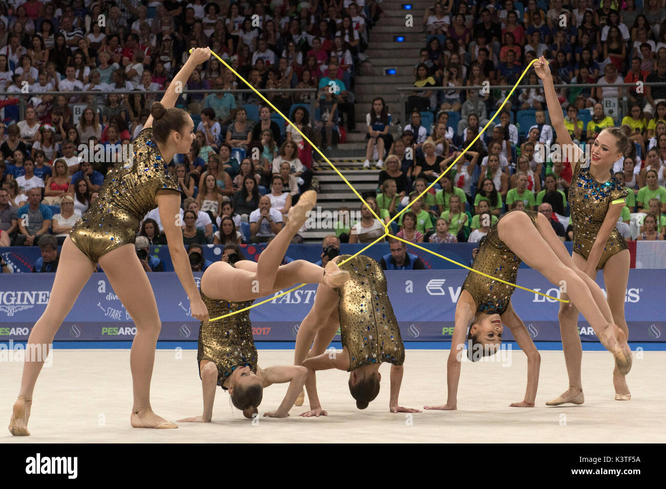 Pesaro, Italy. 3rd Sep, 2017. Ukraine team group (UKR) Rhythmic ...