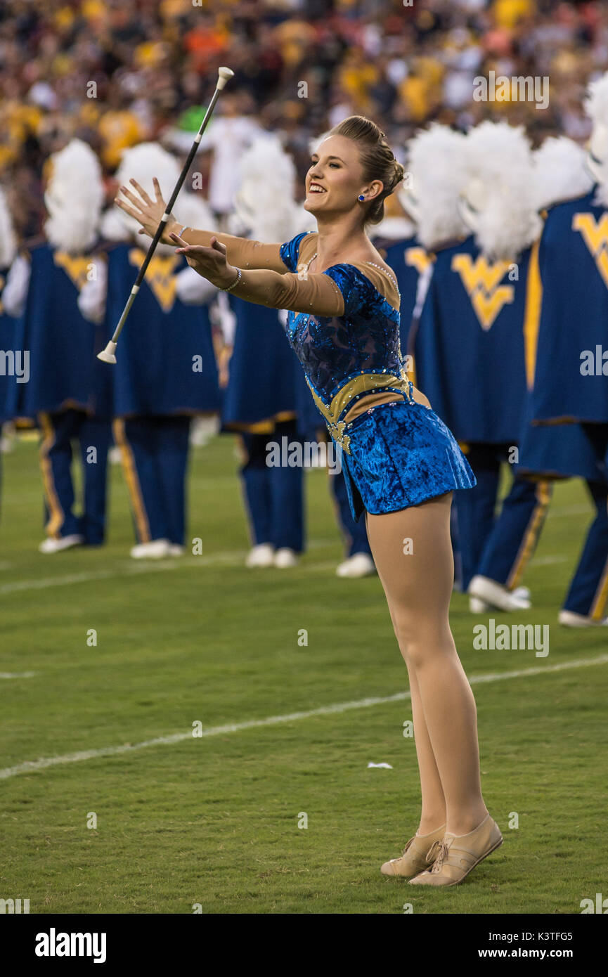 Landover, Maryland, USA. 3rd Sep, 2017. The West Virginia marching band ...