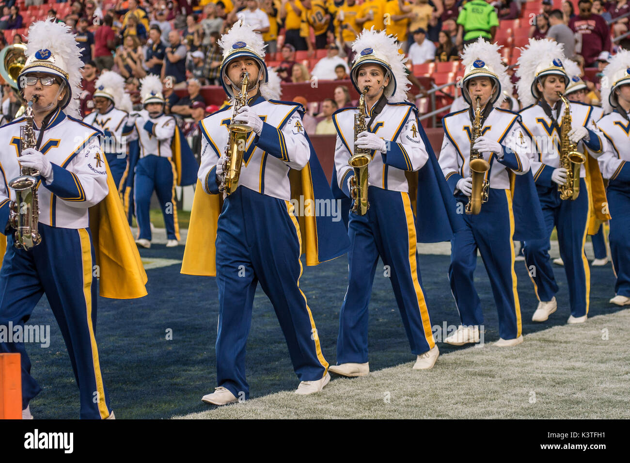 Landover, Maryland, USA. 3rd Sep, 2017. The West Virginia marching band ...