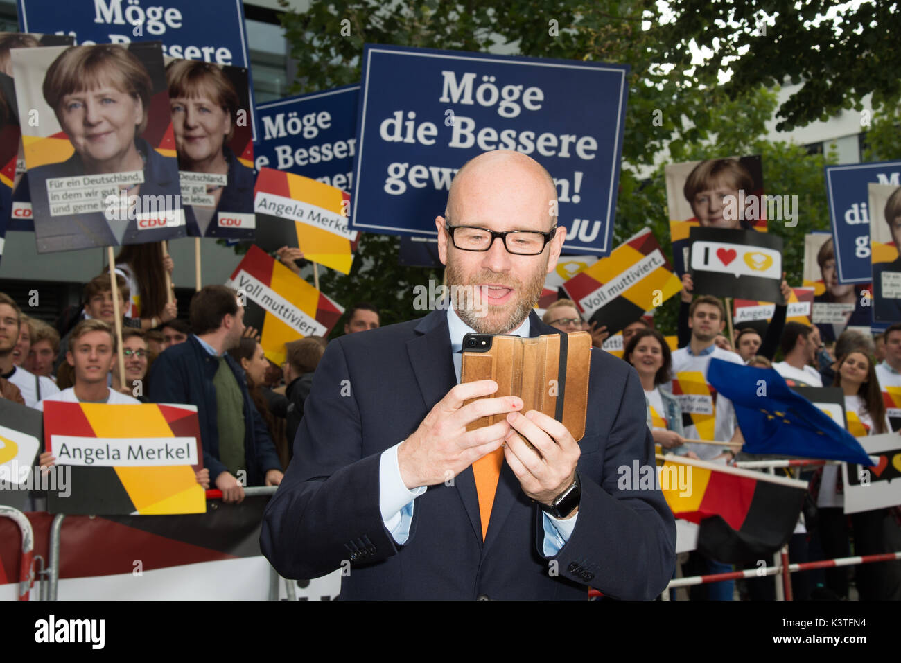 Berlin, Germany. 03rd Sep, 2017. Welcome for Peter Tauber - CDU, he is ...
