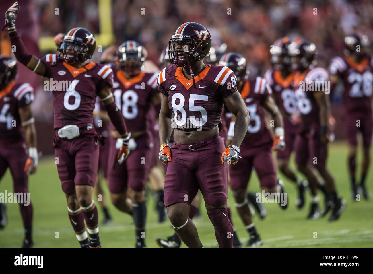 Landover, Maryland, USA. 3rd Sep, 2017. Virginia Tech tight end CHRIS ...