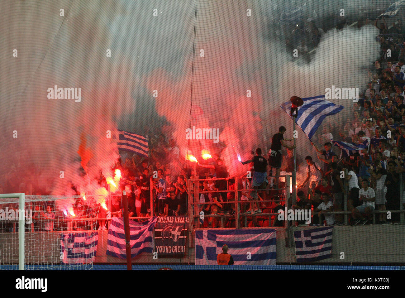 Athens, Greece. 03rd Sep, 2017. Greece fans seen before the match ...