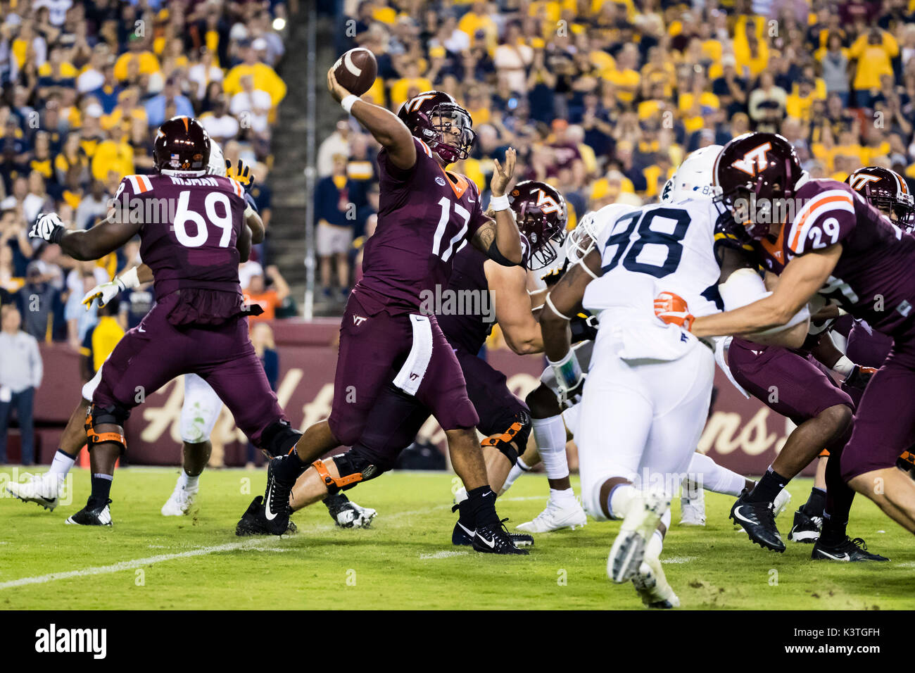 Landover, Maryland, USA. 03rd Sep, 2017. Virginia Tech Hokies ...