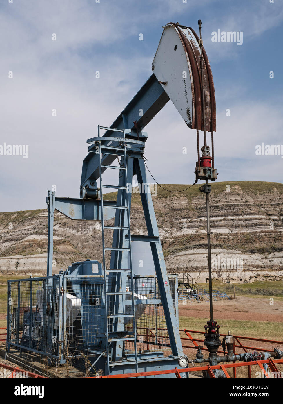 Drumheller, Alberta, Canada. 31st Aug, 2016. An oilfield pumpjack ...