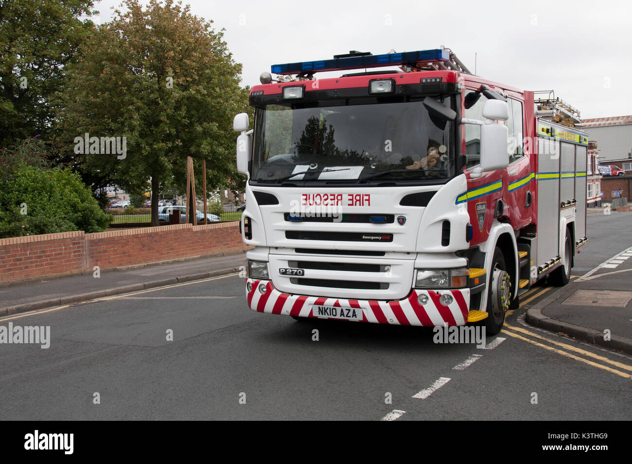 Stockton-on-Tees, UK. 4th Sep, 2017. Fire engine outside the front of ...