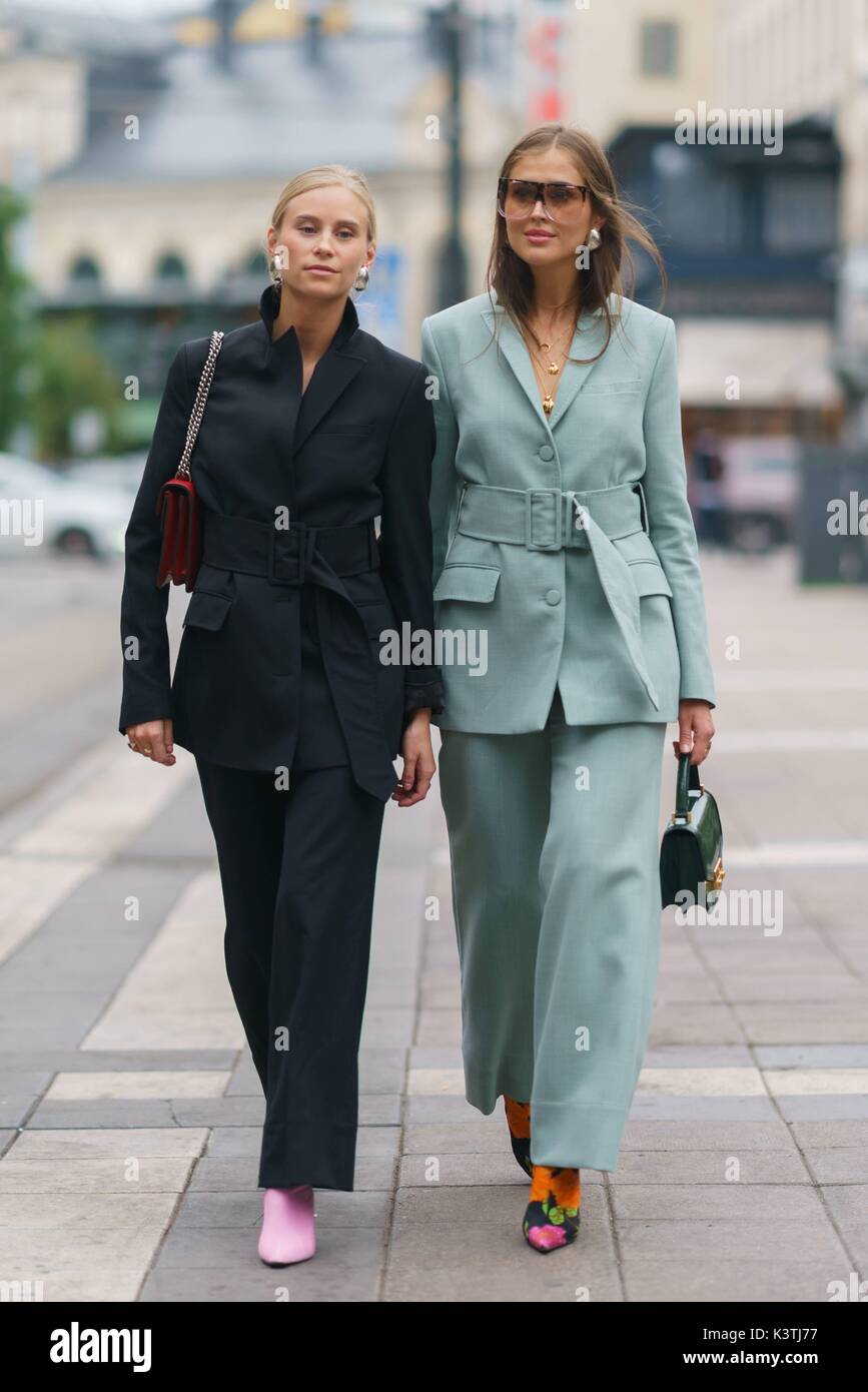 Blogger Tine Andrea and editor Darja Barannik posing outside the ...