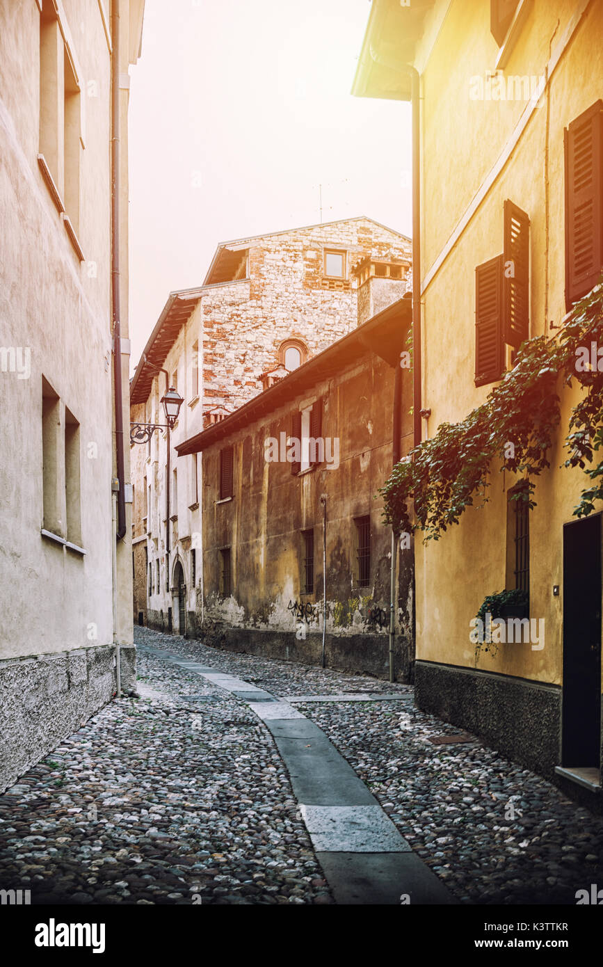 Typical Italian street in a small provincial town Stock Photo - Alamy
