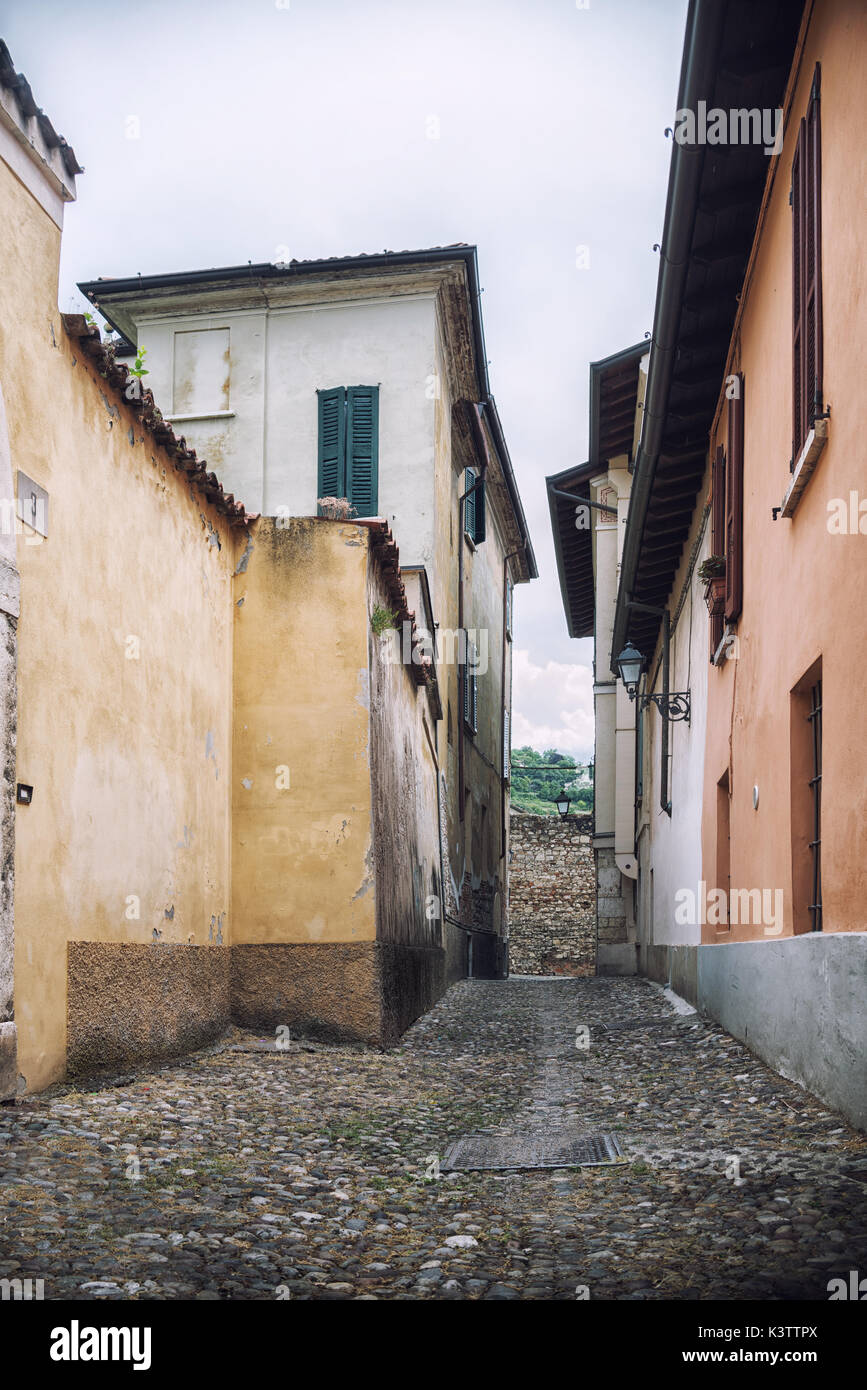 Typical Italian street in a small provincial town Stock Photo - Alamy