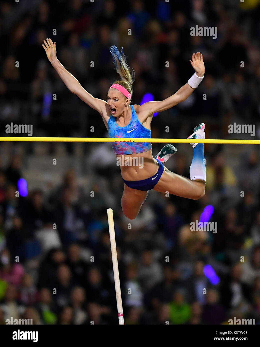 Sandi Morris in polevault action during IAAF Diamond League at King ...
