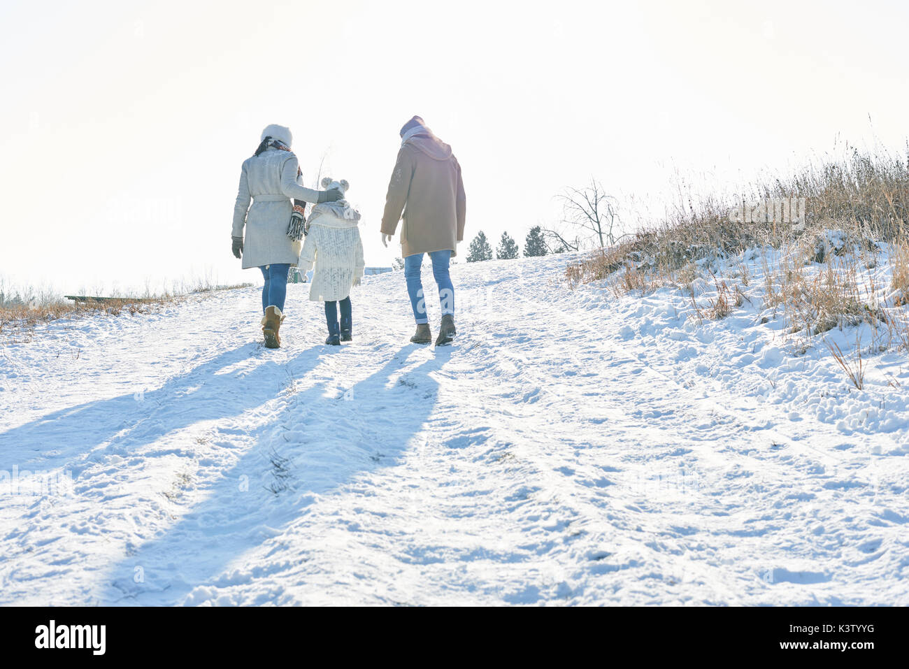 Family snow walk hi-res stock photography and images - Alamy