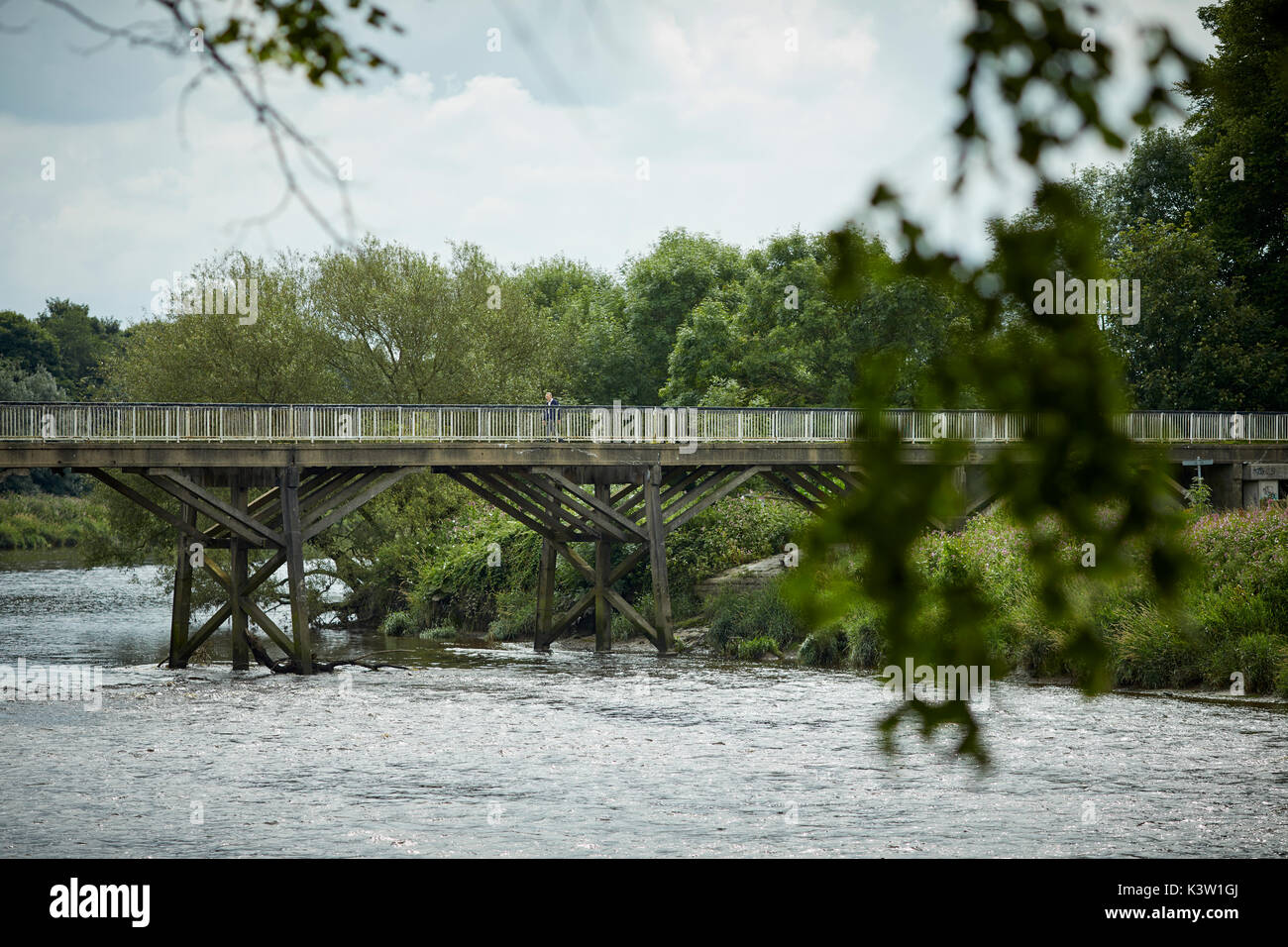 Pedestrian crossing bridge spanning the River Ribble in Preston ...
