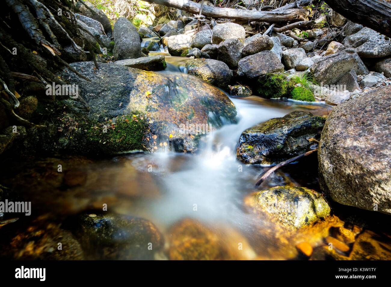 A stream runs over rocks in the Deep Creek Mountains October 4, 2016 in ...