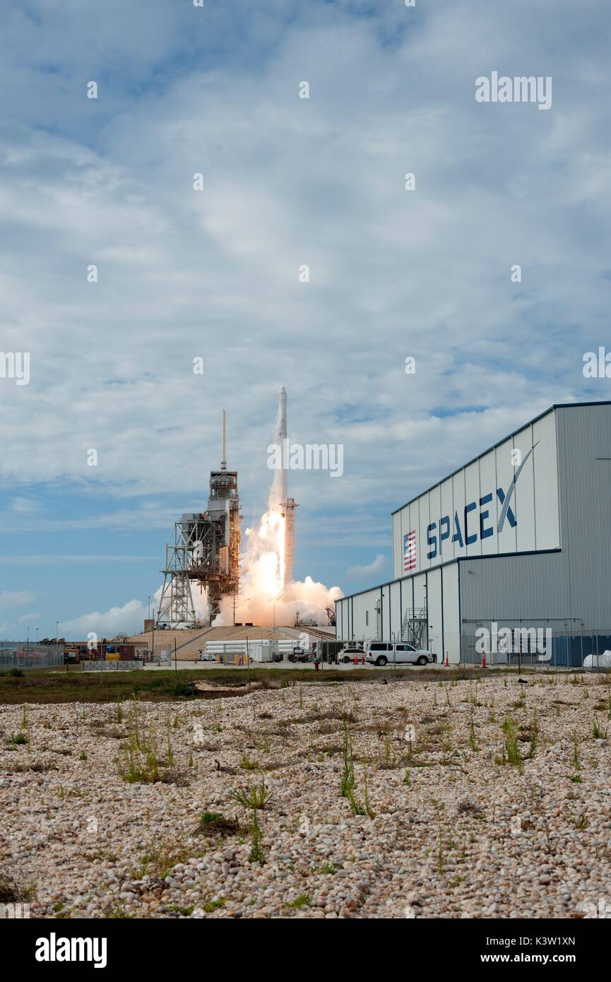 A SpaceX Falcon 9 rocket lifts off from the Kennedy Space Center Launch Complex 39A for a CRS-11 ...