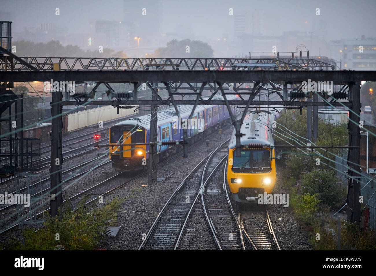 Northern class 156 and 323 multiple units railway line from Ardwick ...