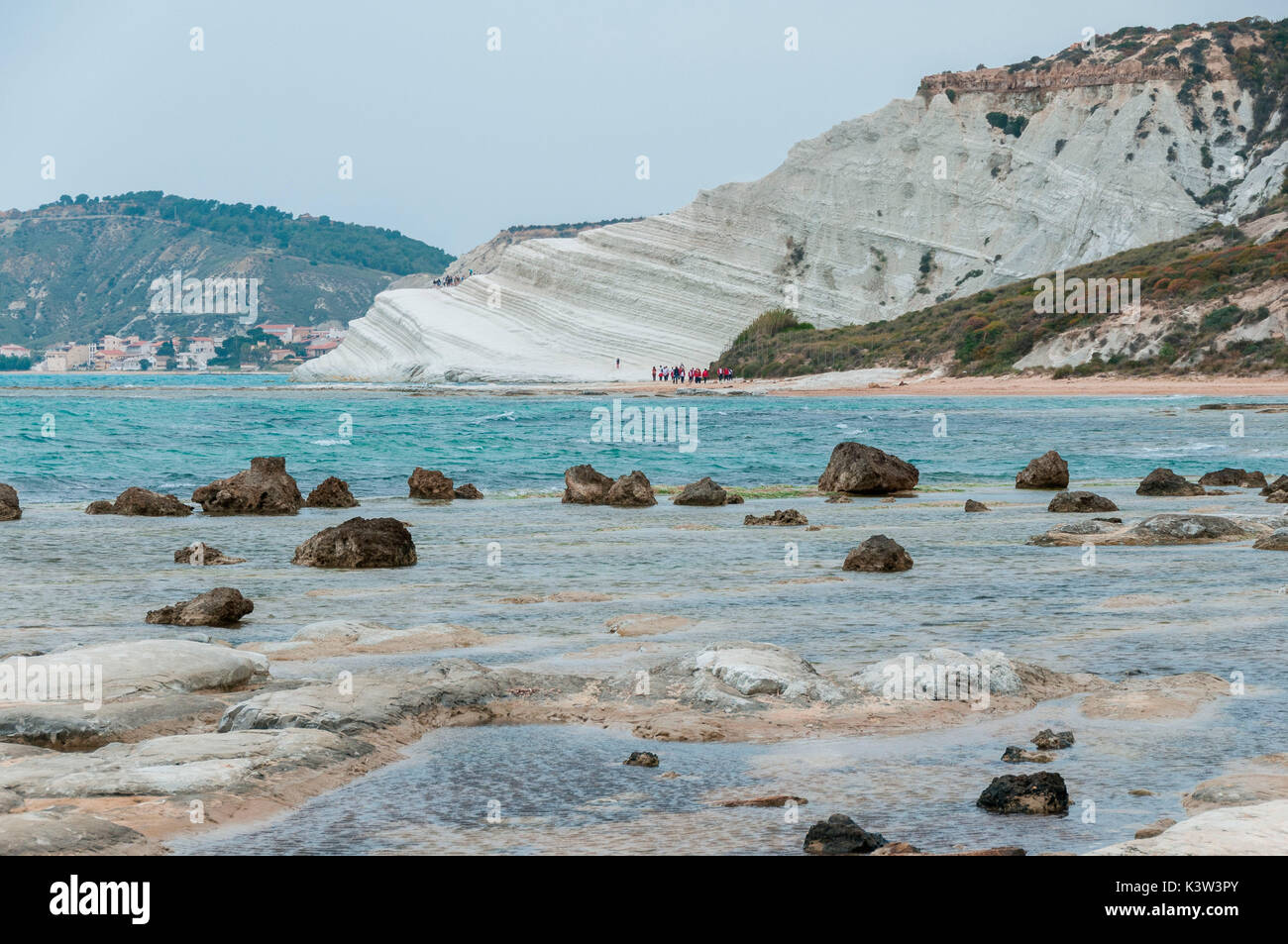 Europe,Italy,Sicily, Agrigento district, Realmonte. Turkish Scale beach ...