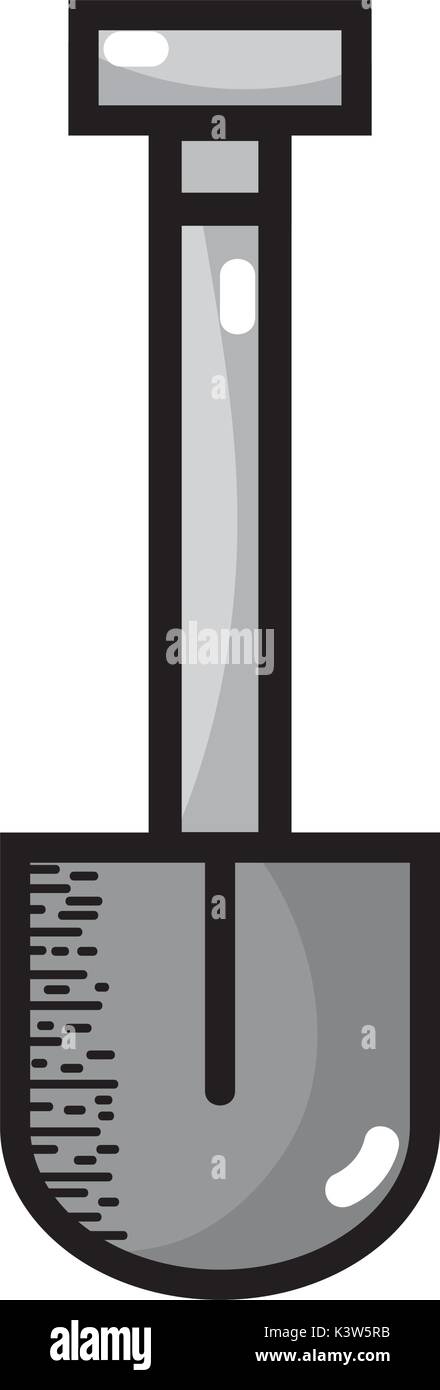 grayscale spade equipment to industrial service repair Stock Vector ...