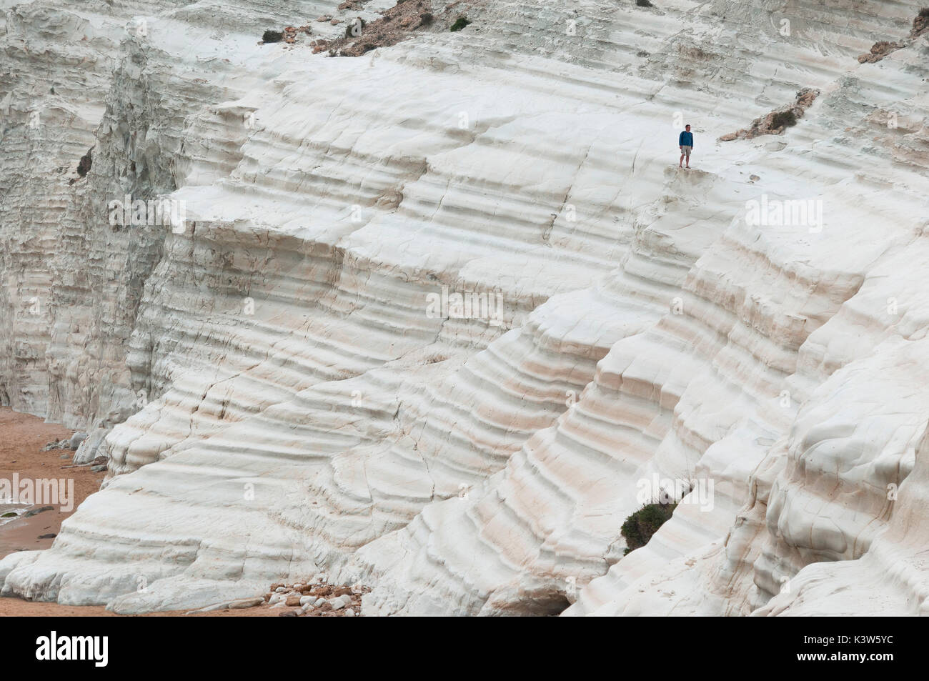 Europe,Italy,Sicily, Agrigento district, Realmonte. Turkish Scale beach ...
