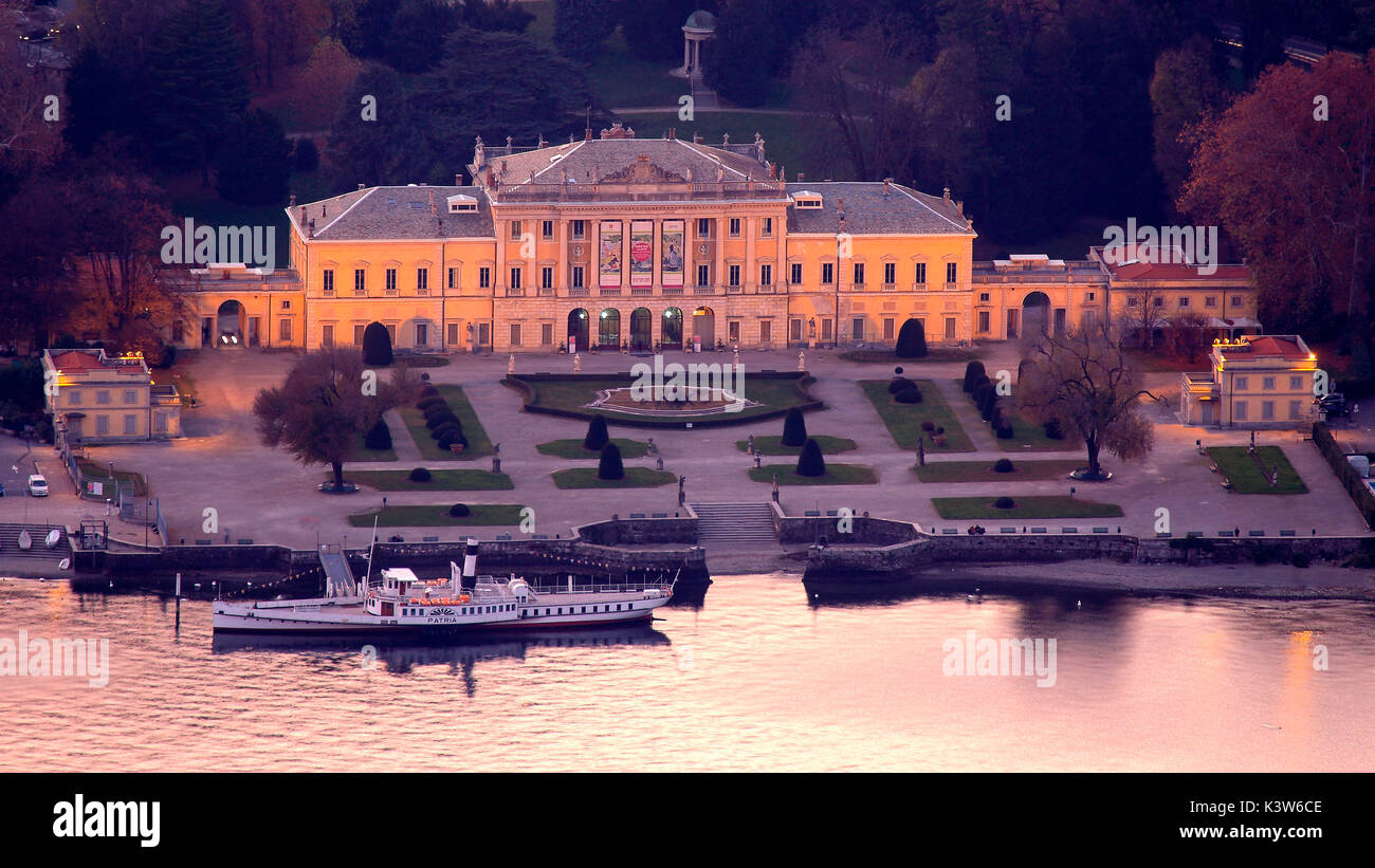 Villa Olmo at sunset, Como, Lake Como, Lombardy, Italy Stock Photo - Alamy