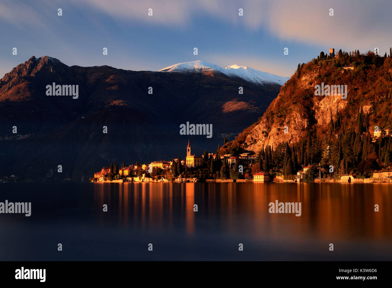 Sunset in Varenna, Lake Como, Lombardy, Italy Stock Photo - Alamy