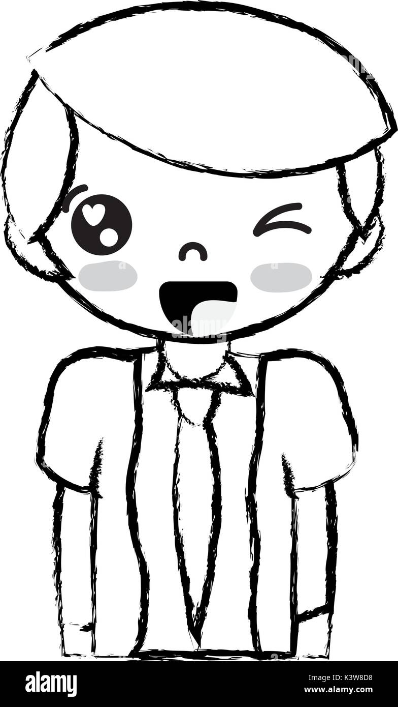 figure cute boy with clothes and hairstyle Stock Vector Image & Art - Alamy