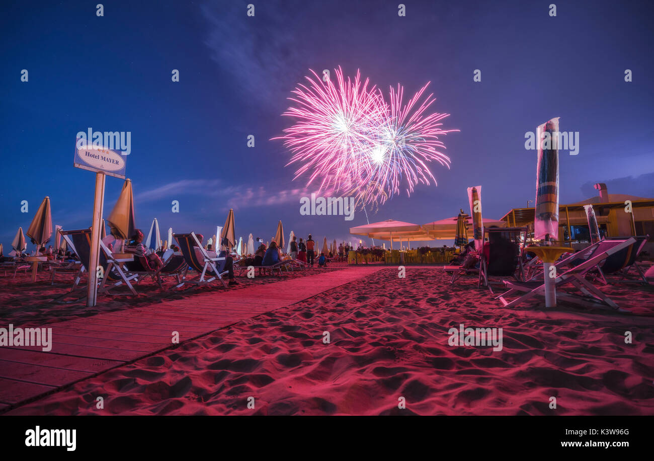 Italy fireworks on the beach in mid august hi-res stock photography and ...