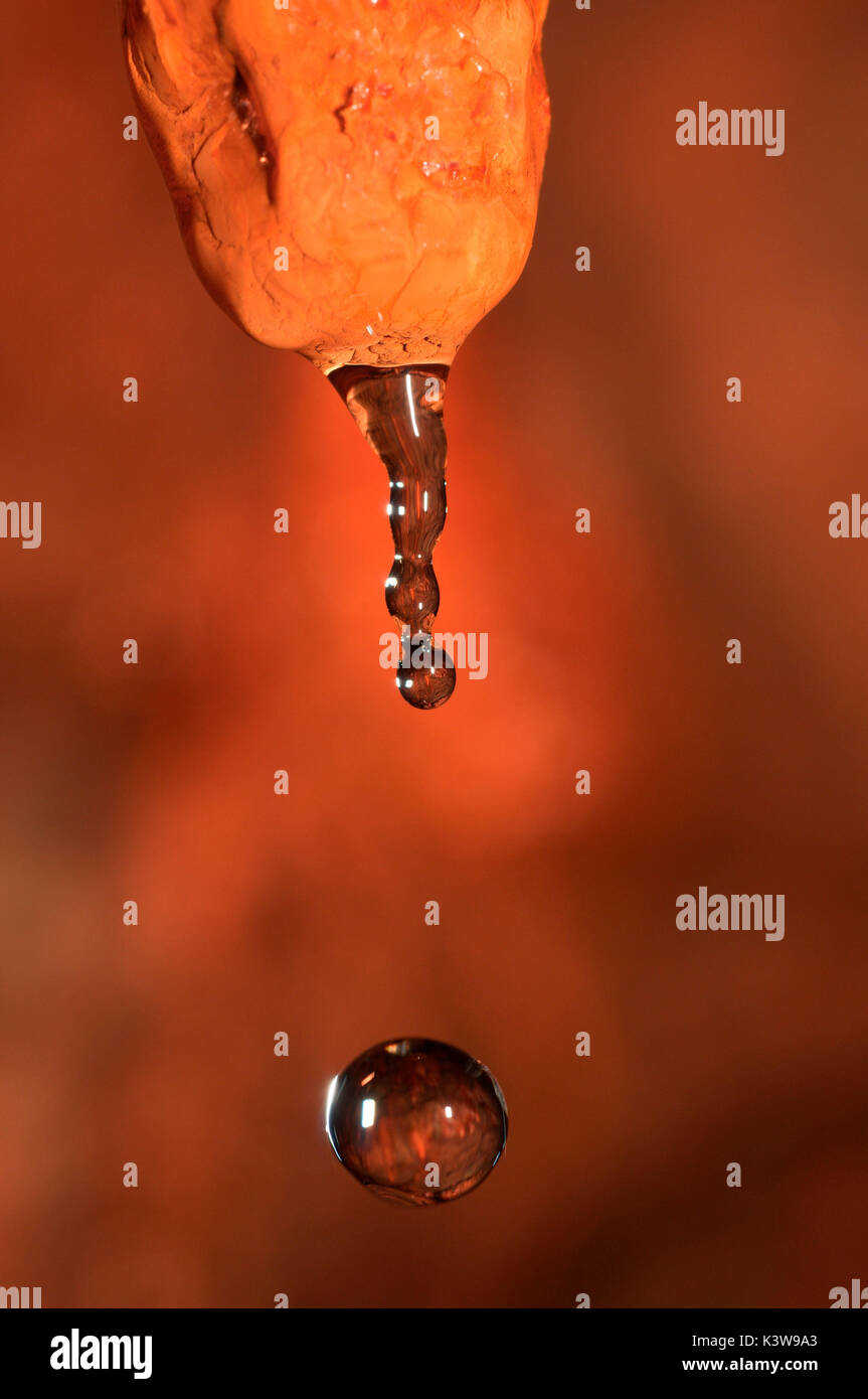 Falling drop on an abandoned mine graveglia valley hi-res stock ...