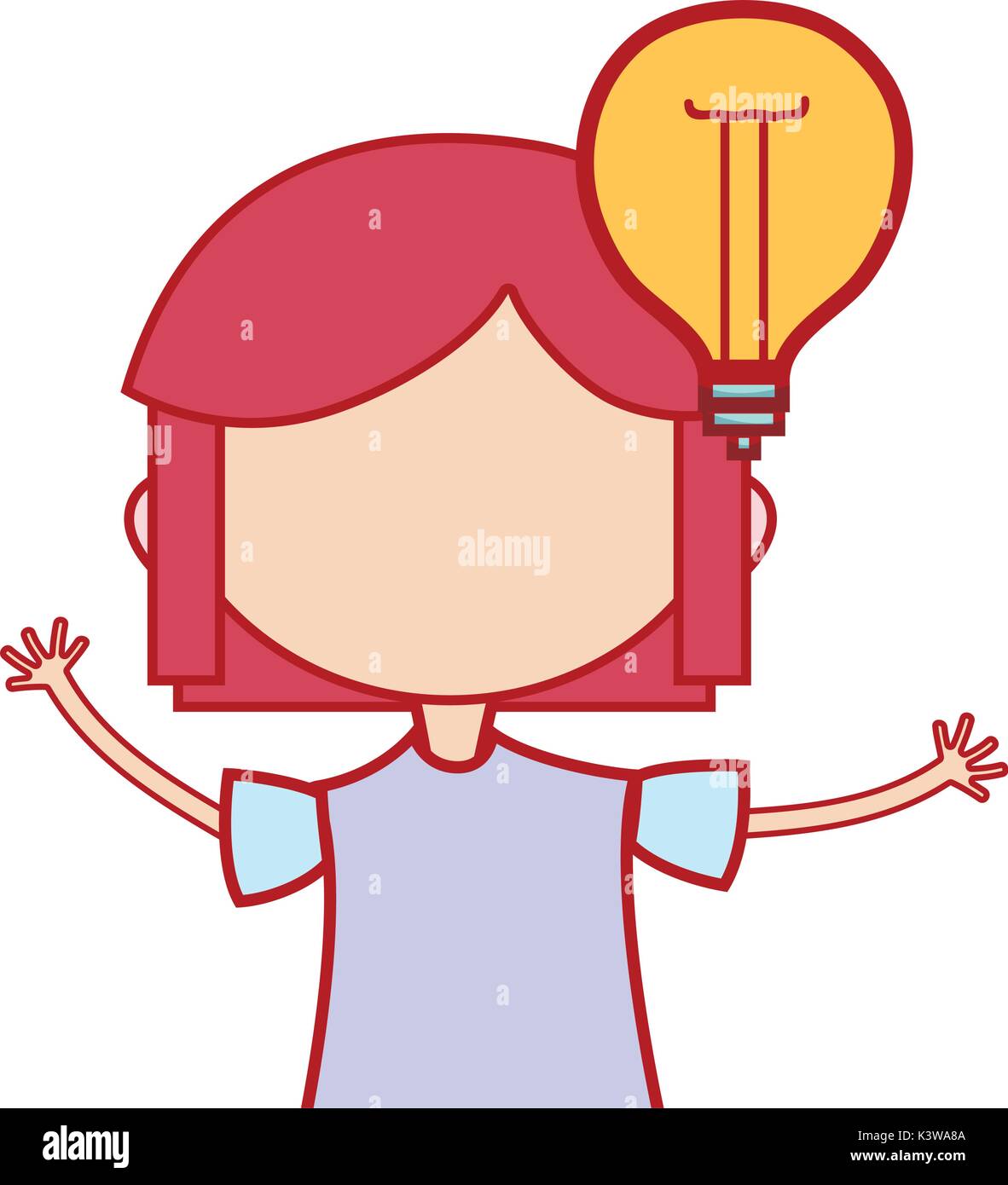 girl with bulb idea and hairstyle design Stock Vector Image & Art - Alamy