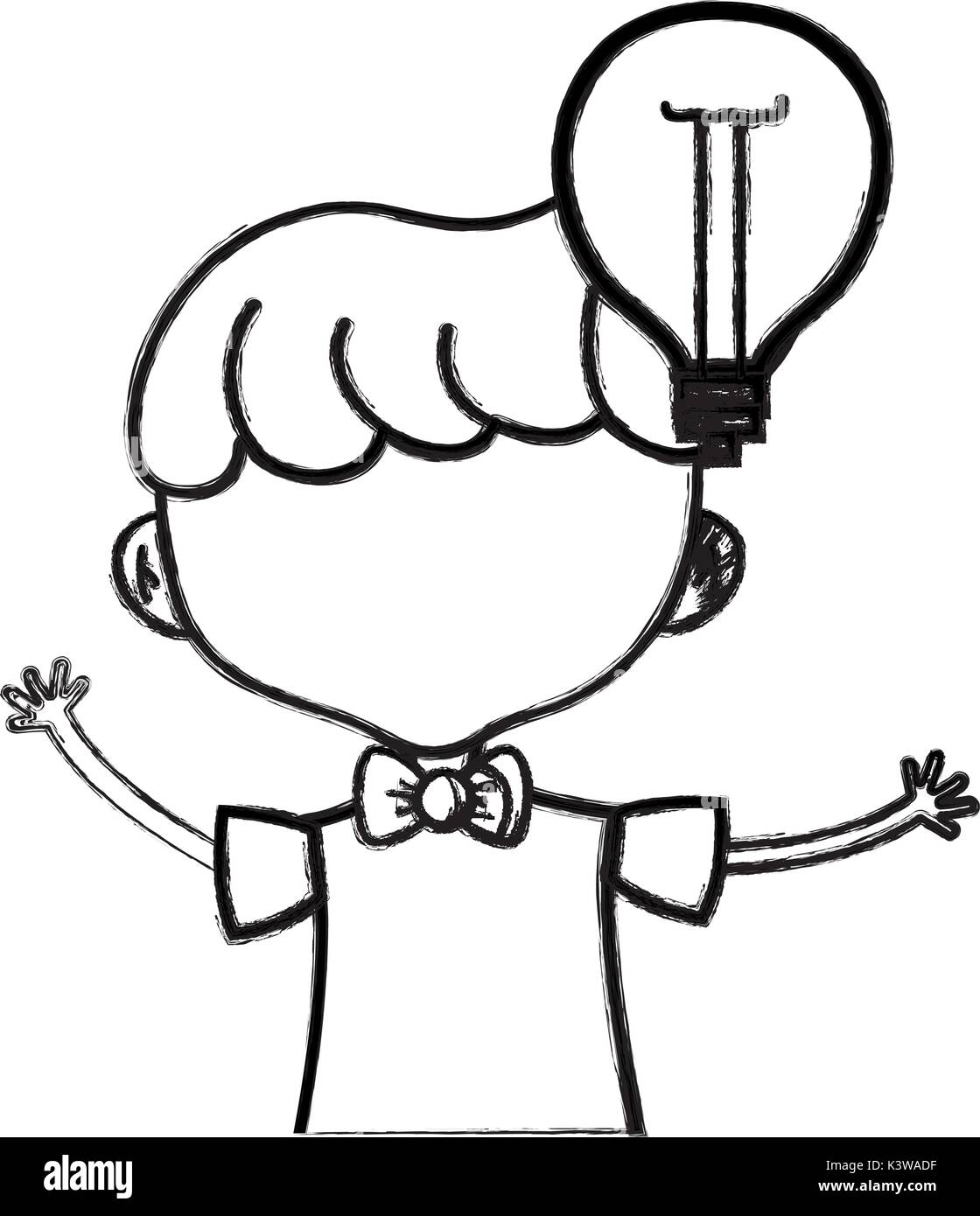 line boy with bulb idea and hairstyle design Stock Vector Image & Art ...