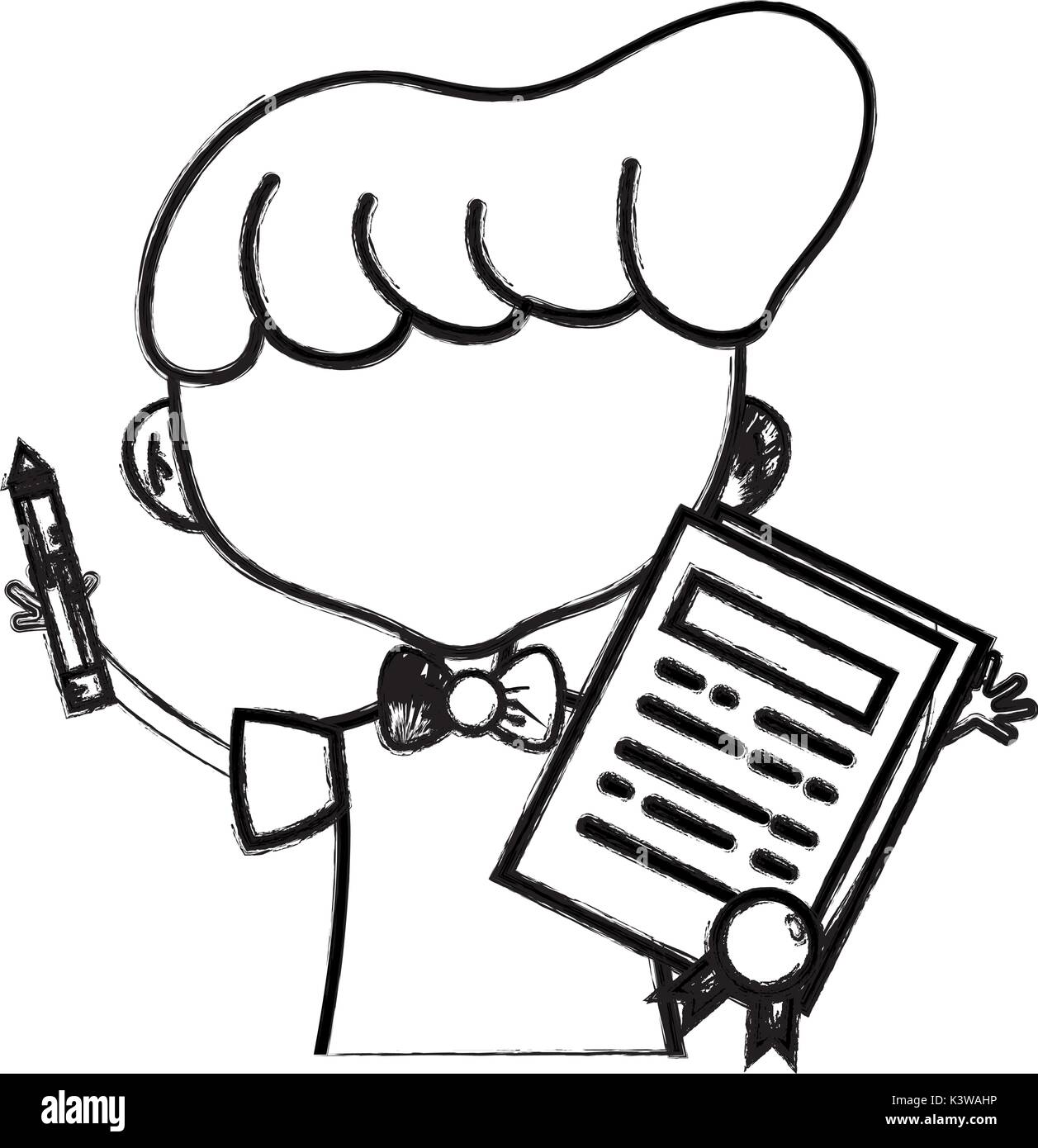 line boy with notebook and hairstyle design Stock Vector Image & Art ...