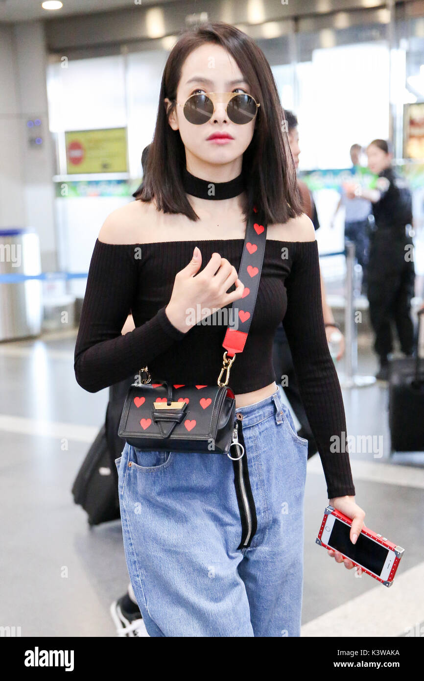 Chinese singer and actress Victoria Song arrives at Beijing Capital ...