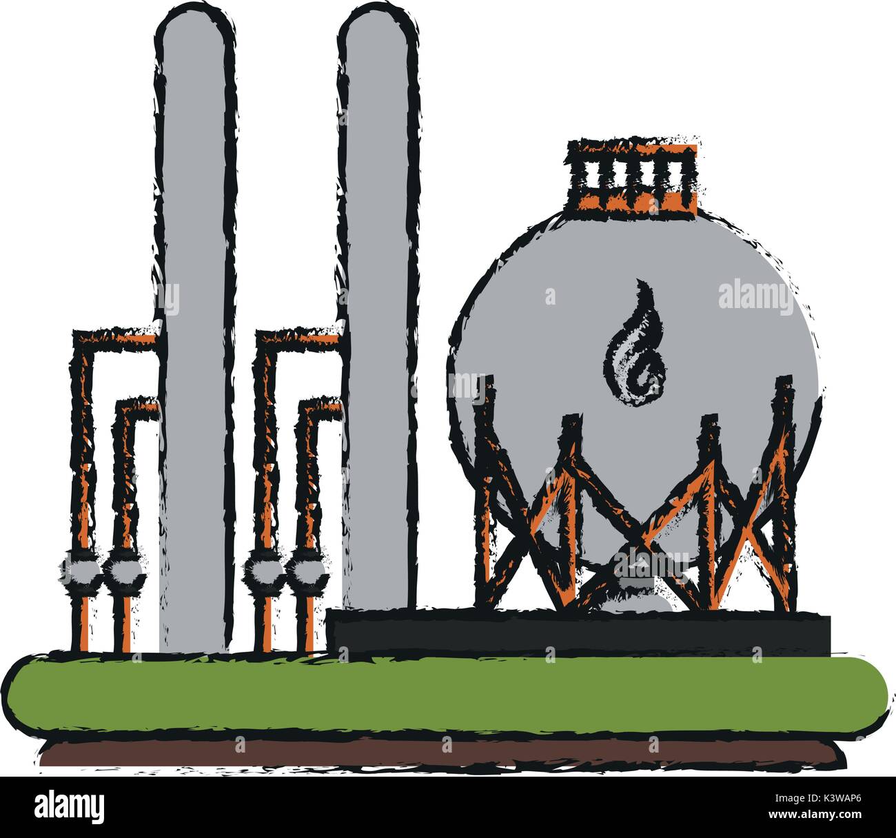 Butane gas chemical plant Stock Vector Images - Alamy