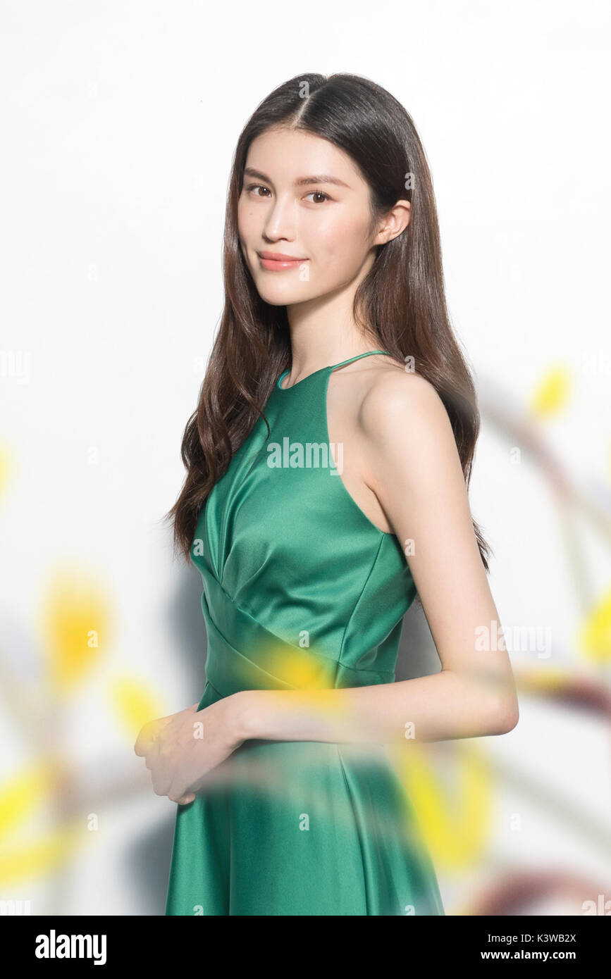 Chinese model He Sui poses during an exclusive interview by ...