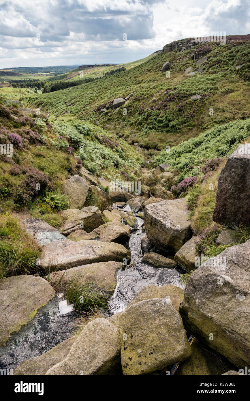 Colorful vibrant landscape image of Burbage Edge and Rocks in Summer in ...