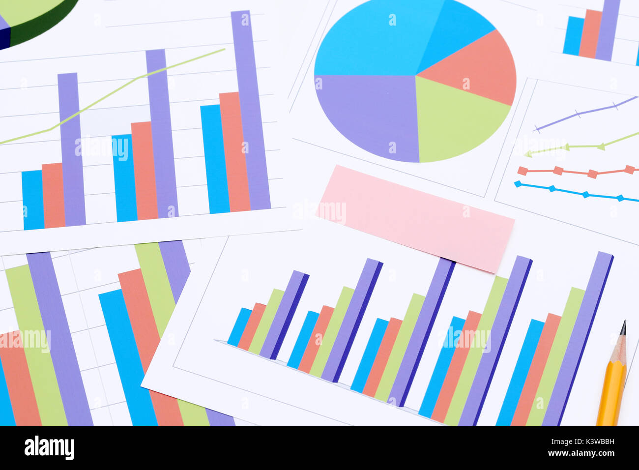 color chart printed documents with pencil on the desk Stock Photo - Alamy