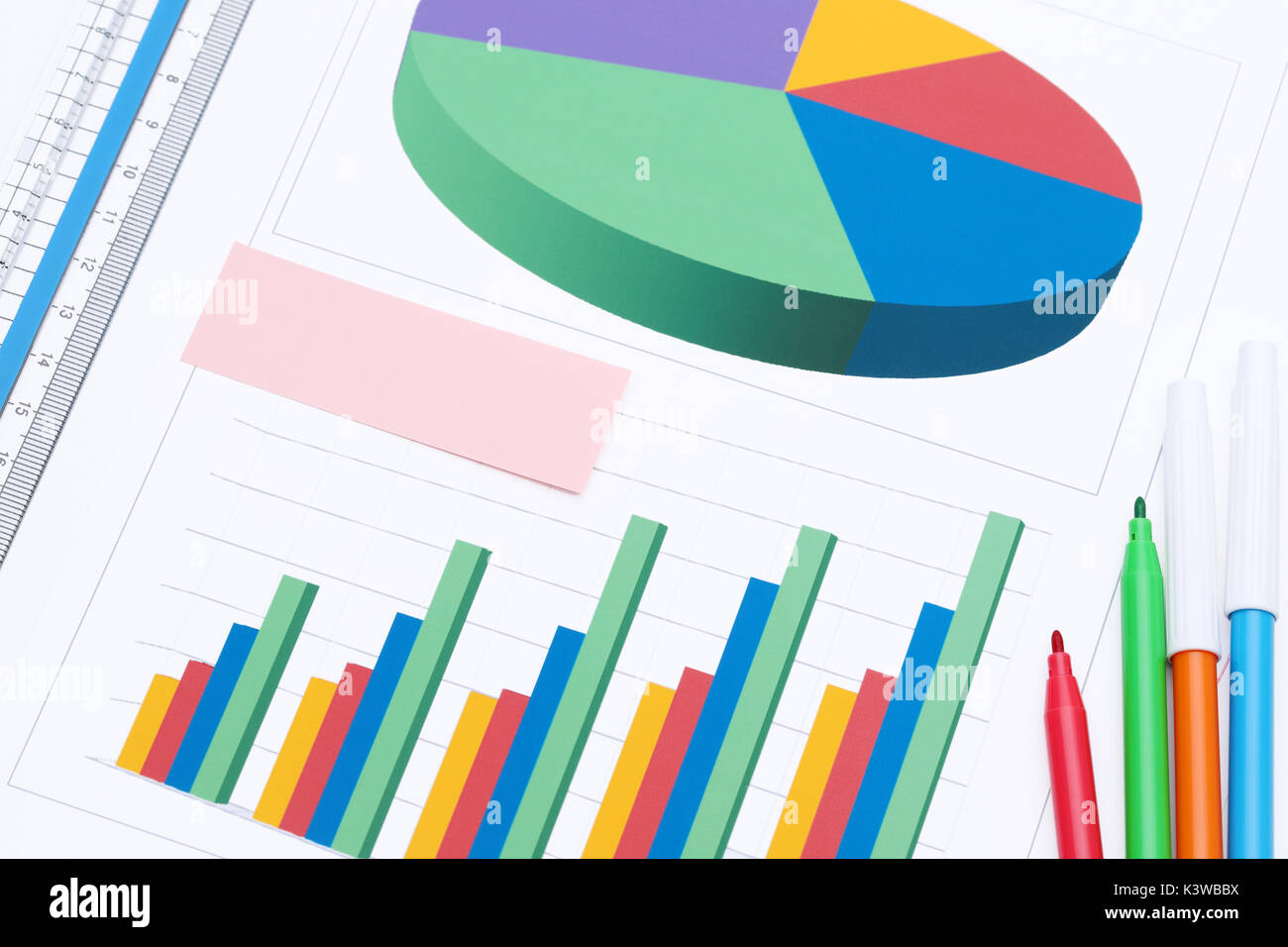 color chart printed documents with pencil on the desk Stock Photo - Alamy