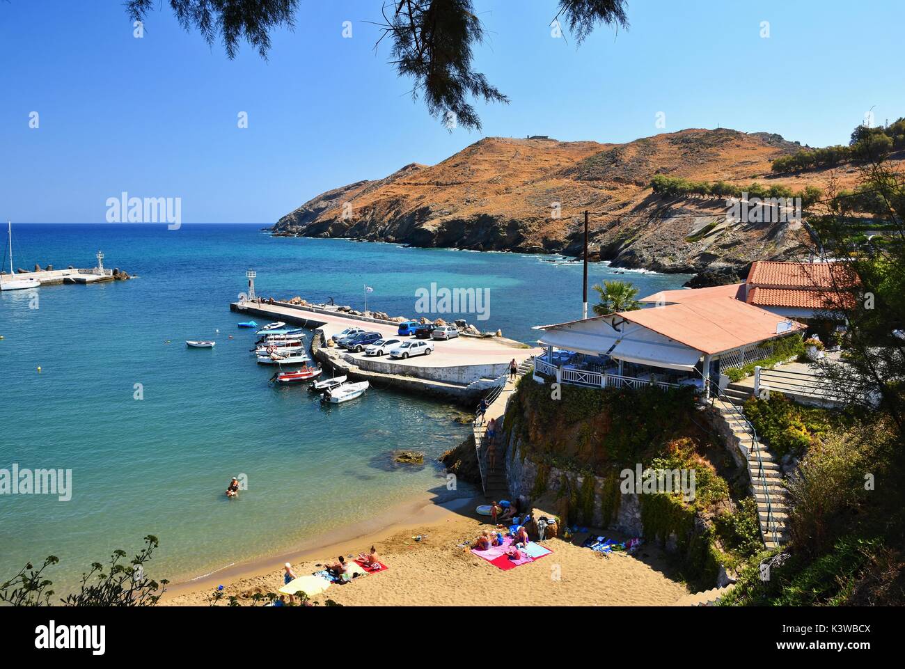 Beach panormos village panormos hi-res stock photography and images - Alamy