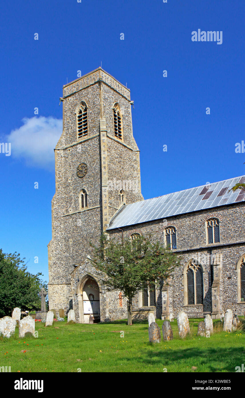 A view of the parish church of St Botolph in the North Norfolk village ...