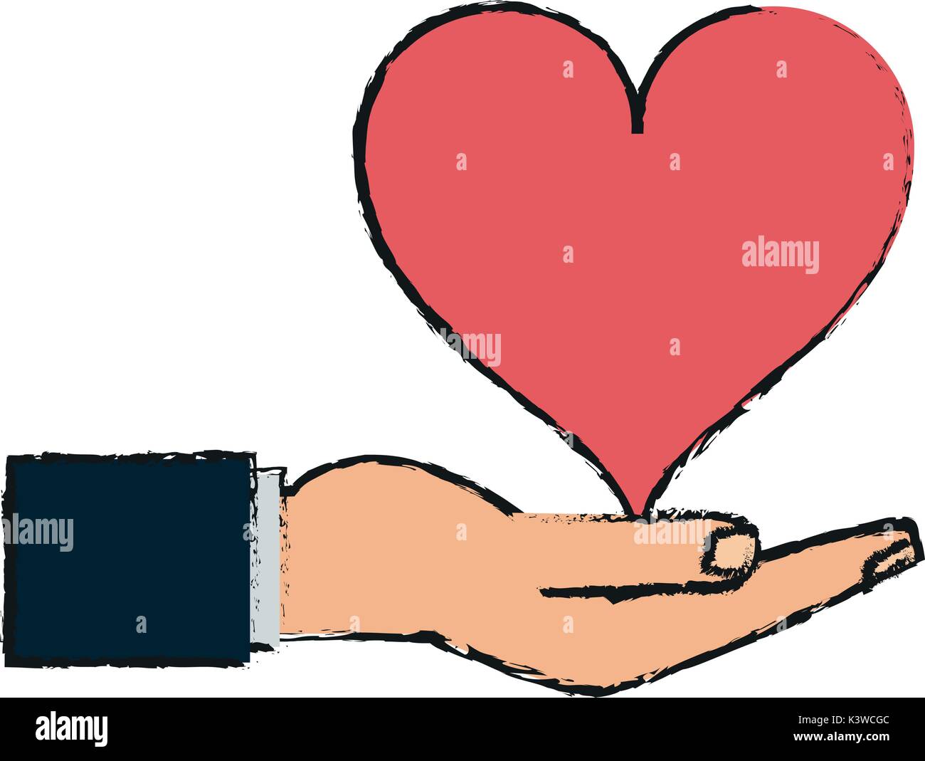 Isolated heart over hand design Stock Vector Image & Art - Alamy