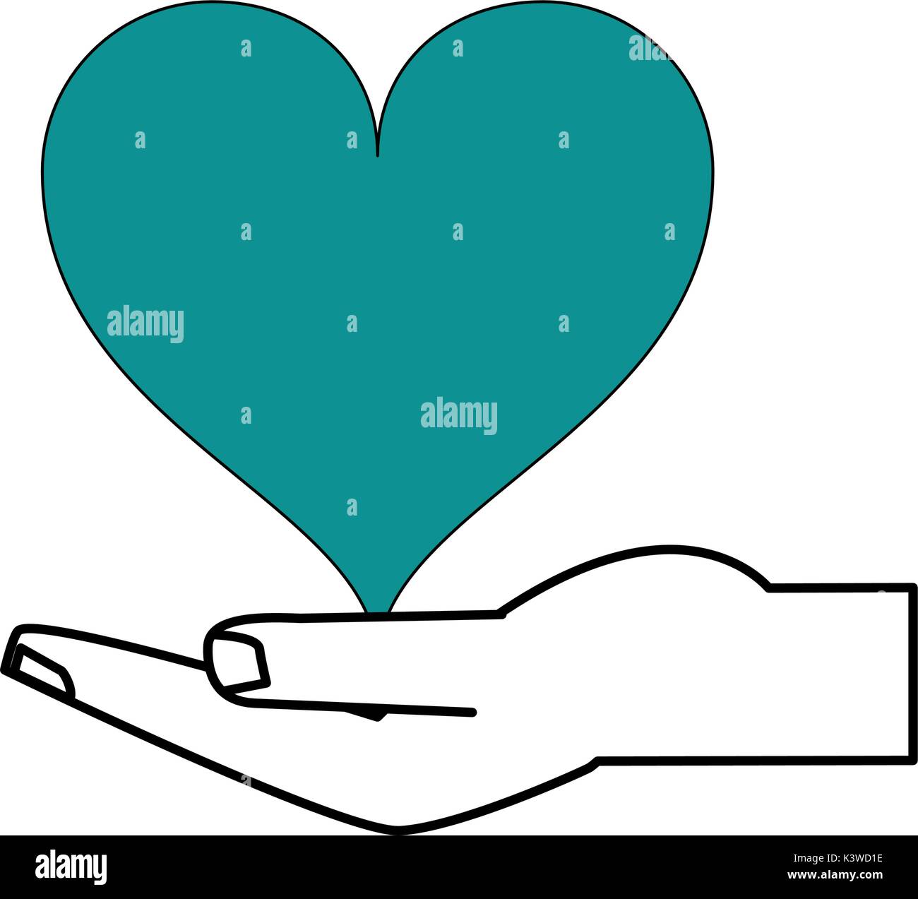 Isolated heart over hand design Stock Vector Image & Art - Alamy