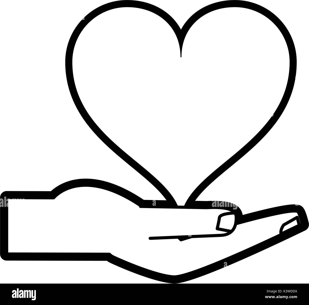 Isolated heart over hand design Stock Vector Image & Art - Alamy