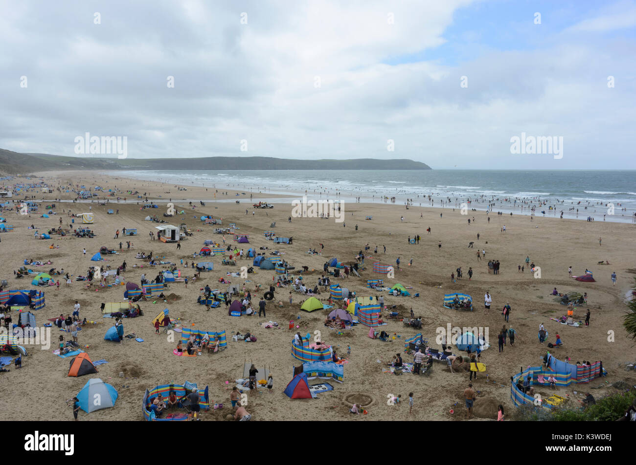 Woolacombe Beach in the summer Stock Photo - Alamy